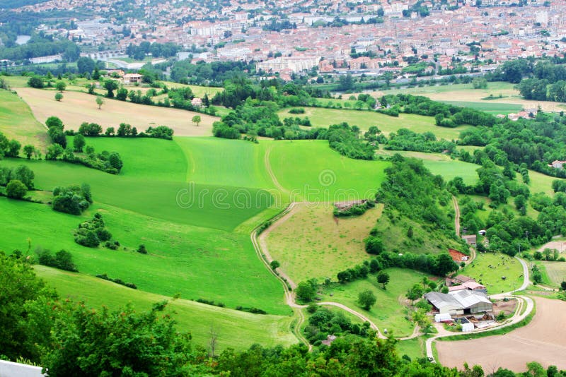 Aerial View of French Village Stock Image - Image of meadow, city: 14727657