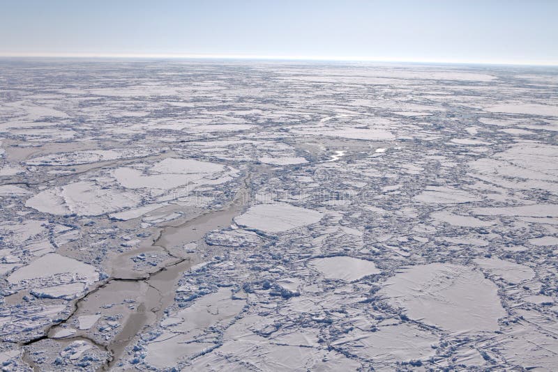 Aerial View of Frozen Arctic Ocean Stock Image - Image of water, snow ...