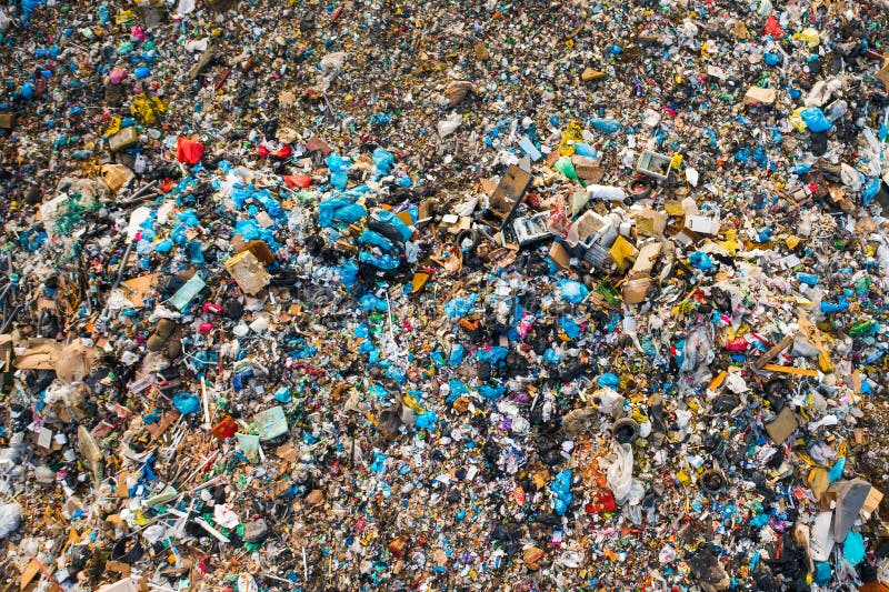 Aerial View of a Garbage Dump. Environmental Pollution with Non ...