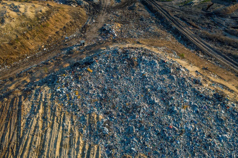 Aerial View of Garbage Dump. Top View of Plastic Waste and Different ...