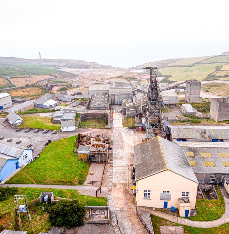 Aerial View of Geevor Tin Mines in Cornwall Stock Photo - Image of ...