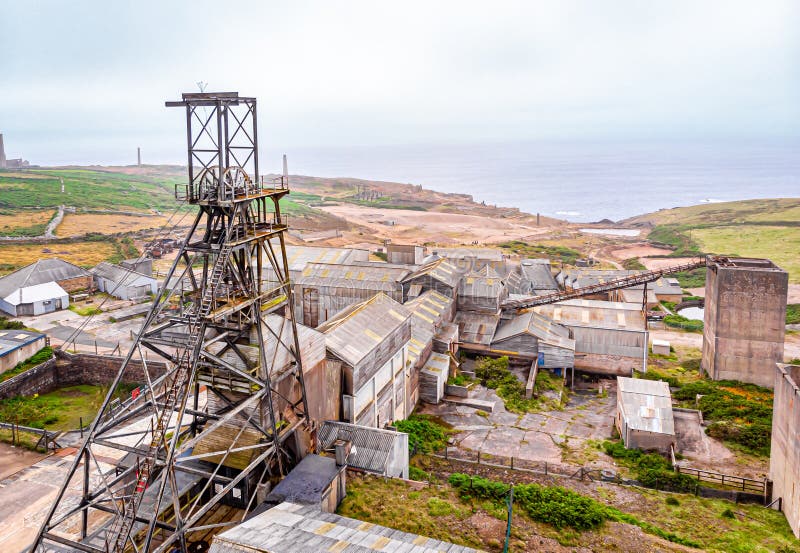 Aerial View of Geevor Tin Mines in Cornwall Stock Photo - Image of ...