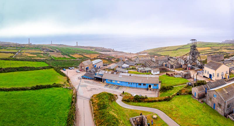 Aerial View of Geevor Tin Mines in Cornwall Stock Image - Image of ...
