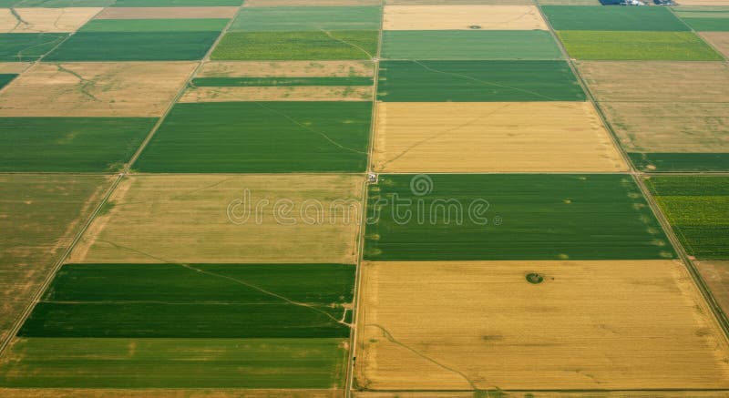 Aerial View of Geometric Farmland Patterns Stock Illustration ...