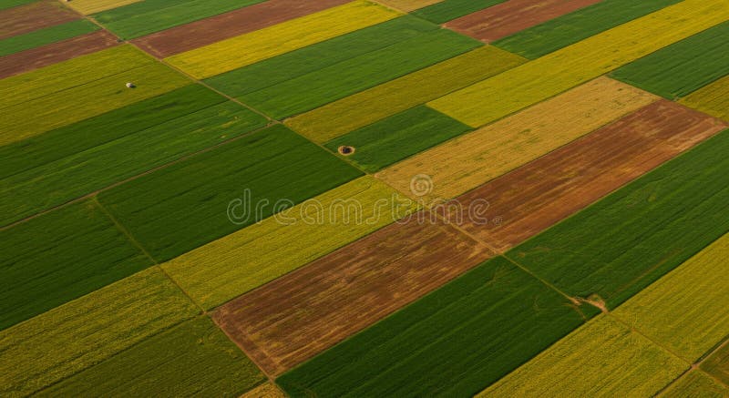 Aerial View of Geometric Farmland Patterns Stock Illustration ...