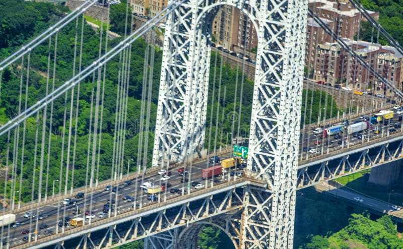 Aerial View of George Washington Bridge in New York Stock Image - Image ...