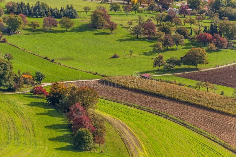 An Aerial View of German Green Countryside Stock Photo - Image of ...