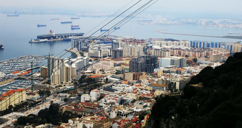 Aerial View of Gibraltar Bay Stock Image - Image of tourist ...