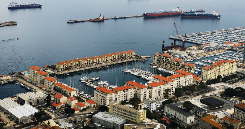 Aerial View of Gibraltar Harbor Stock Image - Image of gibraltar ...