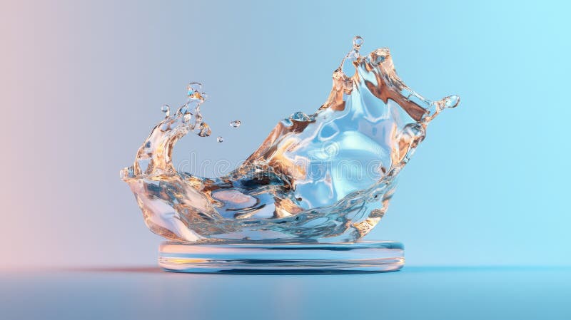 Aerial View of a Glass of Water Capturing a Dynamic Splash Effect. Stock Photo - Image of ...