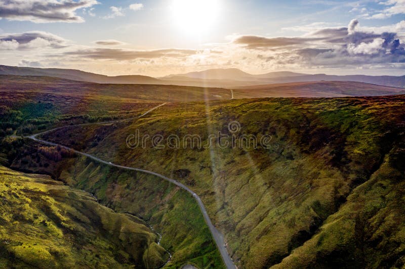 Aerial View from Glengesh Pass by Ardara, Donegal, Ireland Stock Photo ...