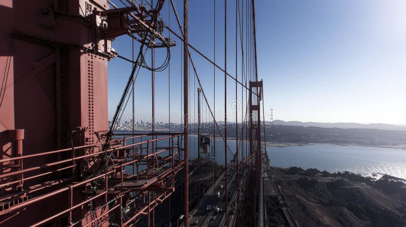 Aerial View of Golden Gate Bridge Construction San Francisco ...