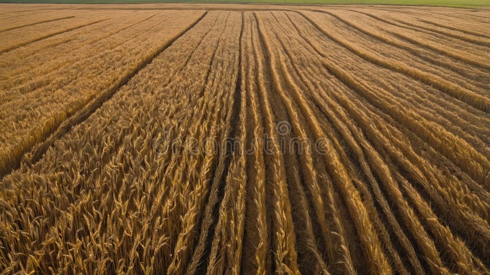 Golden Wheat Field: Aerial View of Ripe Crops Ready for Harvest Stock ...