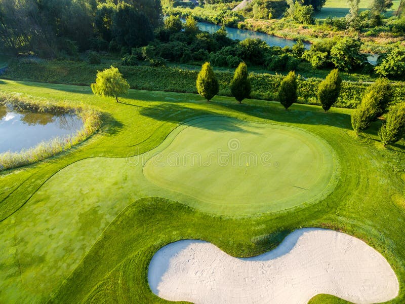Aerial view of golf club stock image. Image of meadow - 176482221