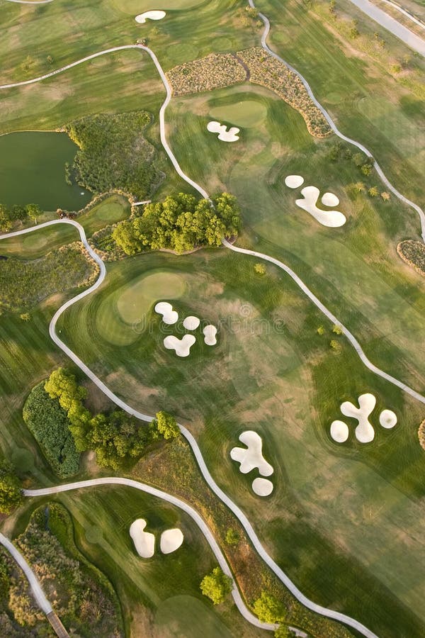 Aerial view of golf course stock image. Image of club - 5123827