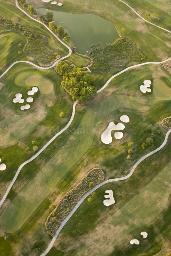 Aerial view of golf course stock photo. Image of landscaping - 5123850