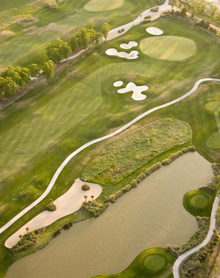 Aerial view of golf course stock photo. Image of landscaping - 5123850