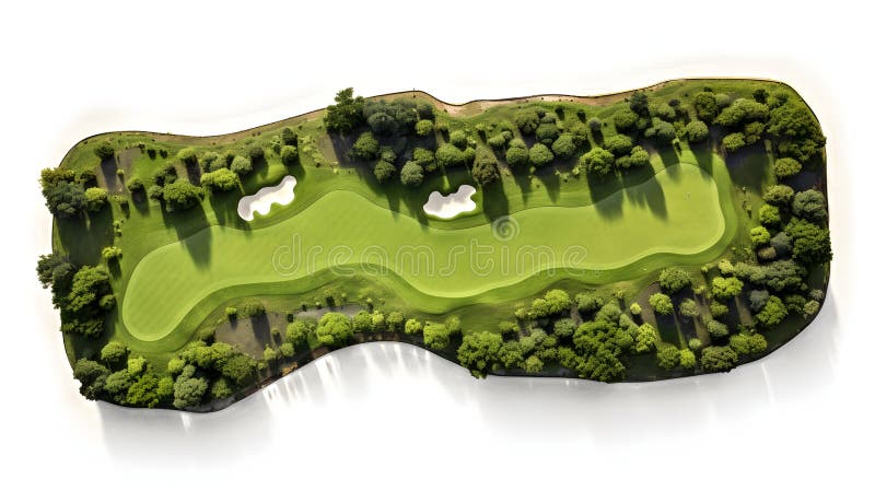 Aerial View of a Golf Course with Flag Stock Illustration ...