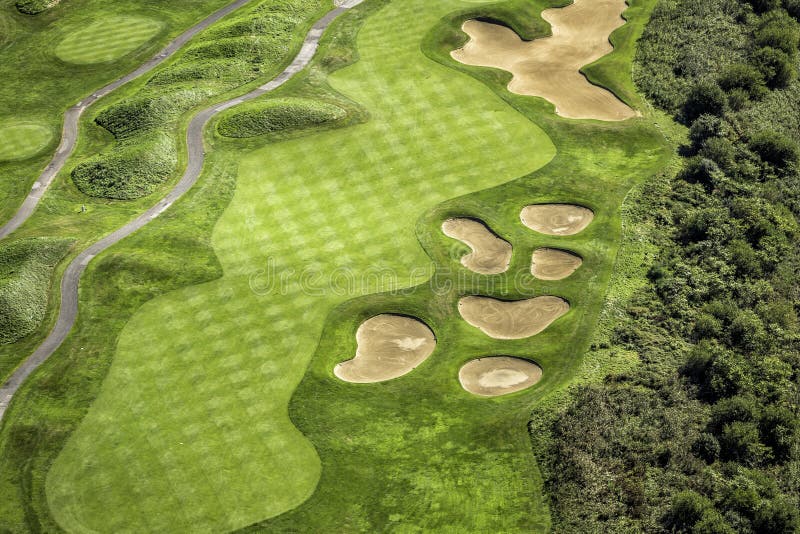 Aerial view of golf course stock photo. Image of grass - 46289380