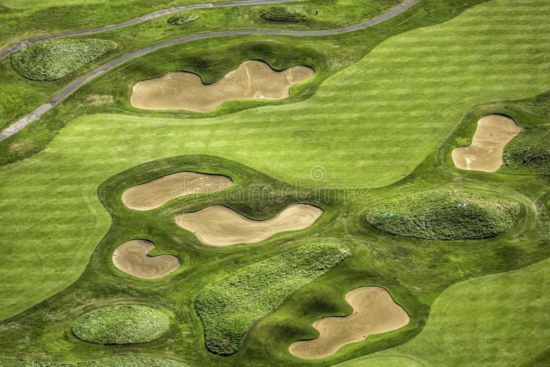 Aerial view of golf course stock photo. Image of landscaping - 5123850