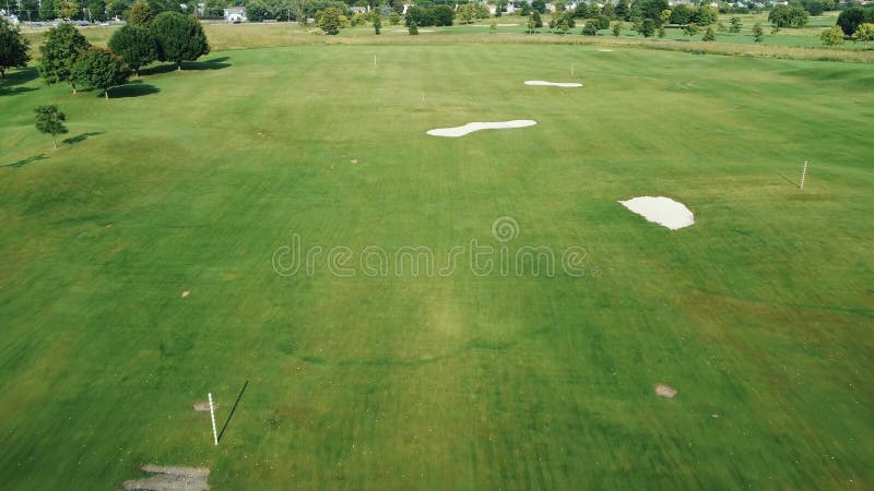 Aerial View of a Golf Course, Aerial Perspective of a Golf Course with ...