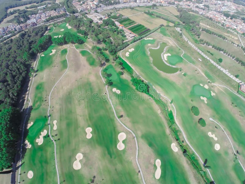 Aerial view golf course stock image. Image of sand, florida - 43241407