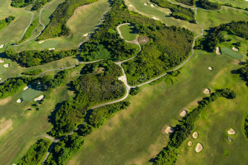 Aerial view of golf court stock image. Image of scenery - 189487945