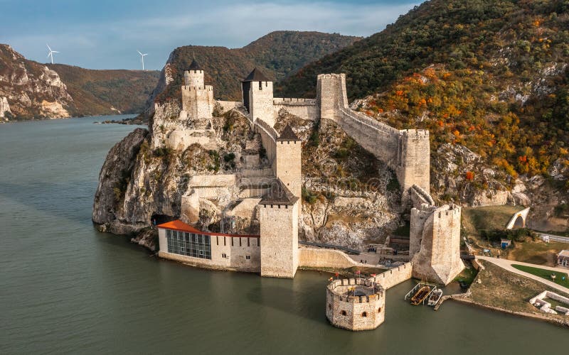 Aerial View of Golubac Fortress Stock Image - Image of ancient, serbian ...