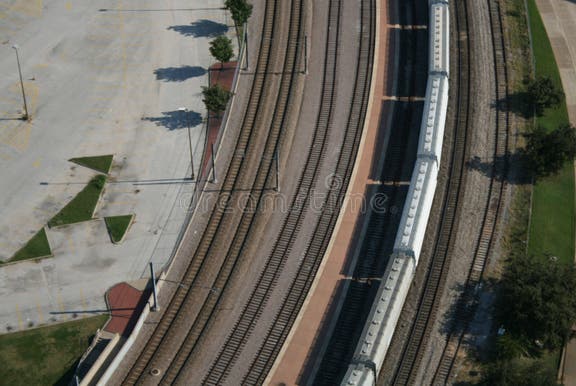 Aerial view of goods train stock image. Image of bend - 4220271