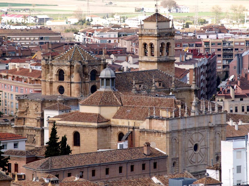View of the Granada Cathedral and the City`s Main Square in Granada ...