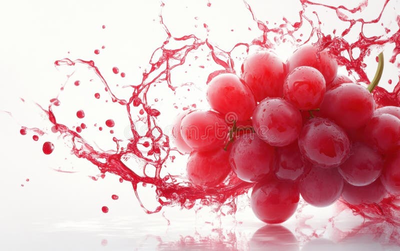 Aerial View of Grapes with Red Liquid Splashing Around Them. Stock ...