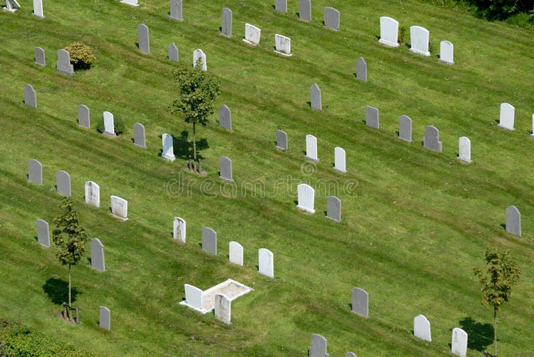 Aerial view of a graveyard stock image. Image of burial - 5199439