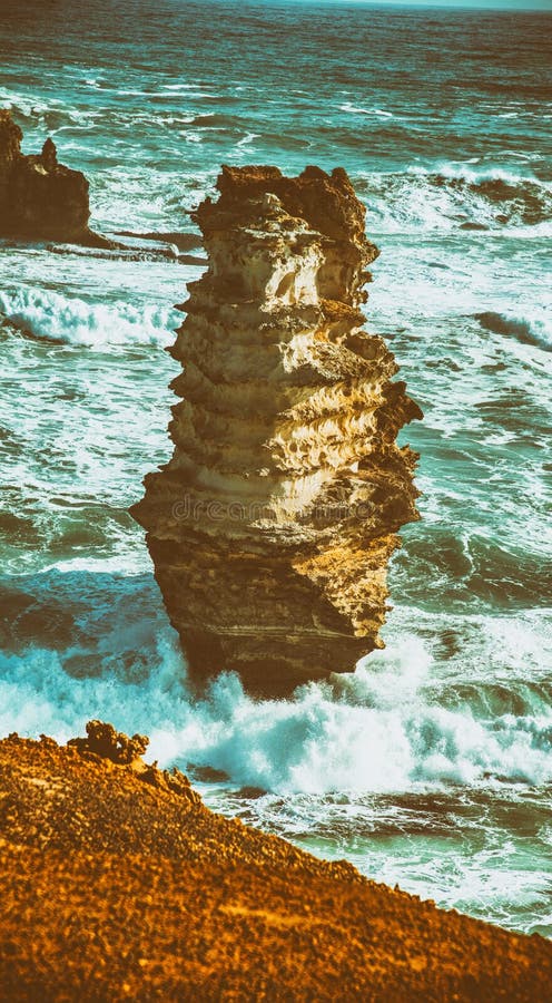 Aerial View of the Great Ocean Road with Limestone Stacks, Australia ...