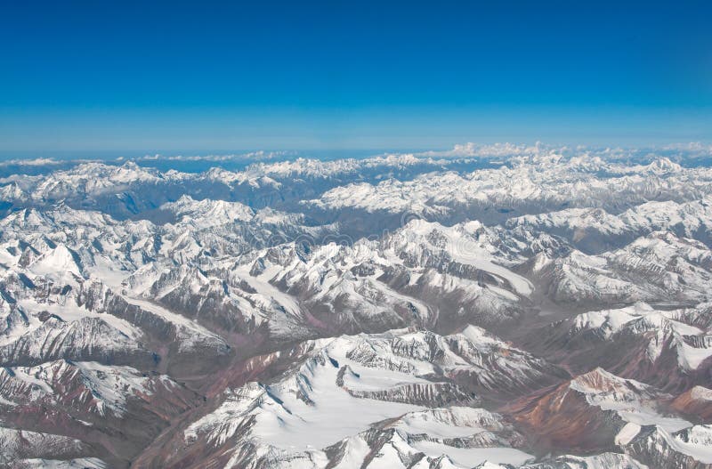 Aerial View of Greater Himalaya Stock Photo - Image of geographical ...