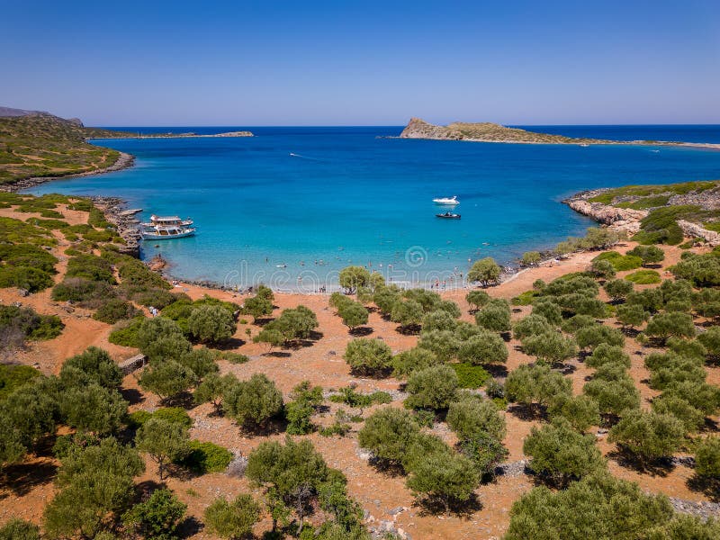 Aerial View of the Greek Coastline in the Middle of Summer (Crete Stock ...
