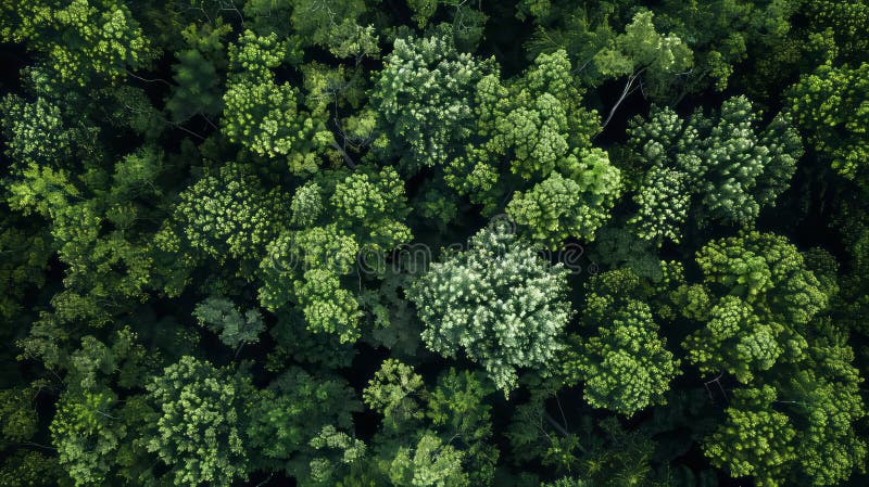 Aerial View of Green Canopy. Stock Illustration - Illustration of wild ...