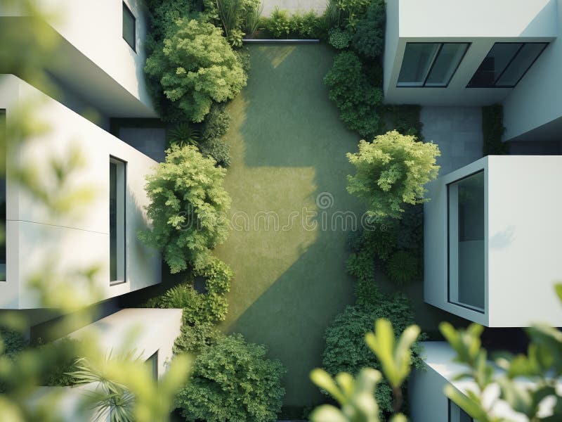 Aerial View Modern Courtyard Homes Stock Photos - Free & Royalty-Free ...