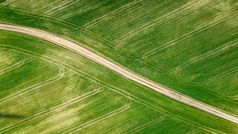 Aerial View of Green Field in Spring Stock Photo - Image of summer ...