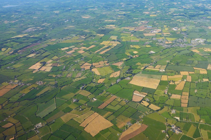 Aerial View of Green Fields Above Germany Stock Image - Image of meadow ...