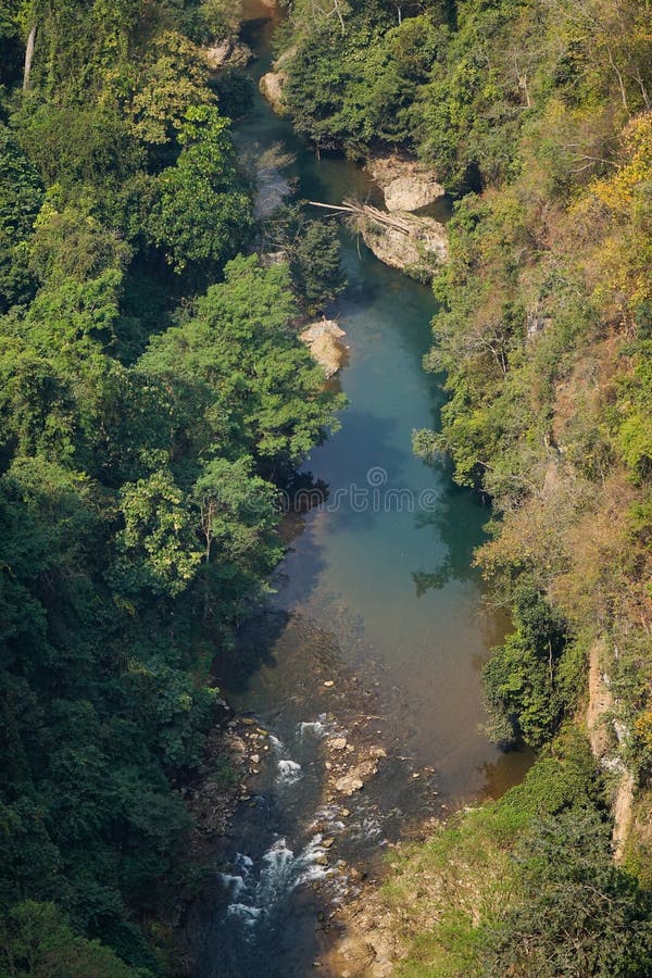 Aerial View of a Green Forest in Myanmar Stock Image - Image of ...