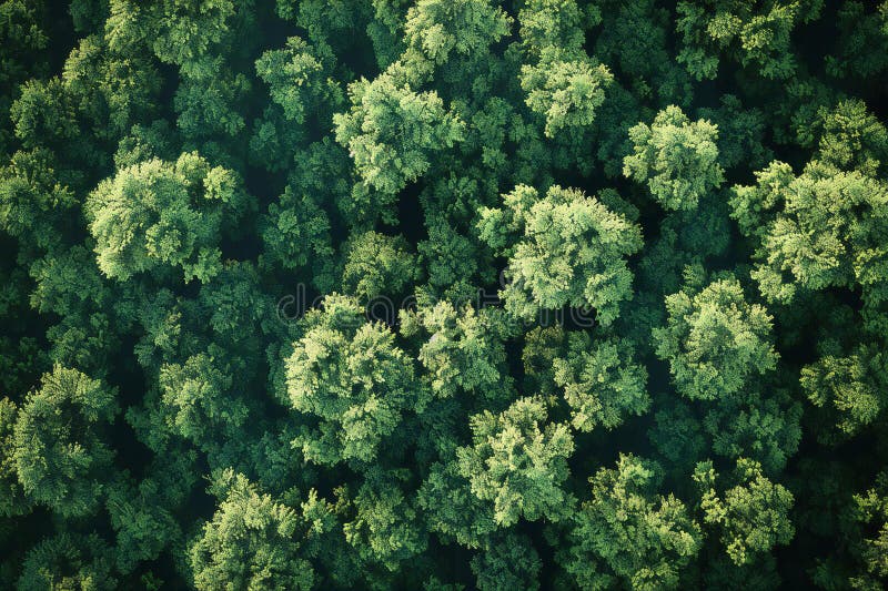 Aerial View of Green Forest, Top View of Green Trees Stock Illustration ...