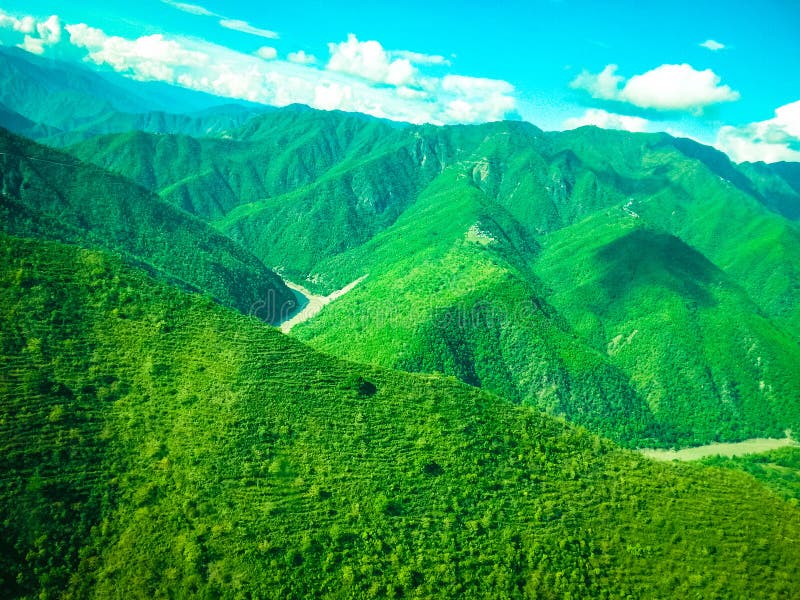Aerial View of Green Himalayan Mountains in Uttarakhand, India Stock ...