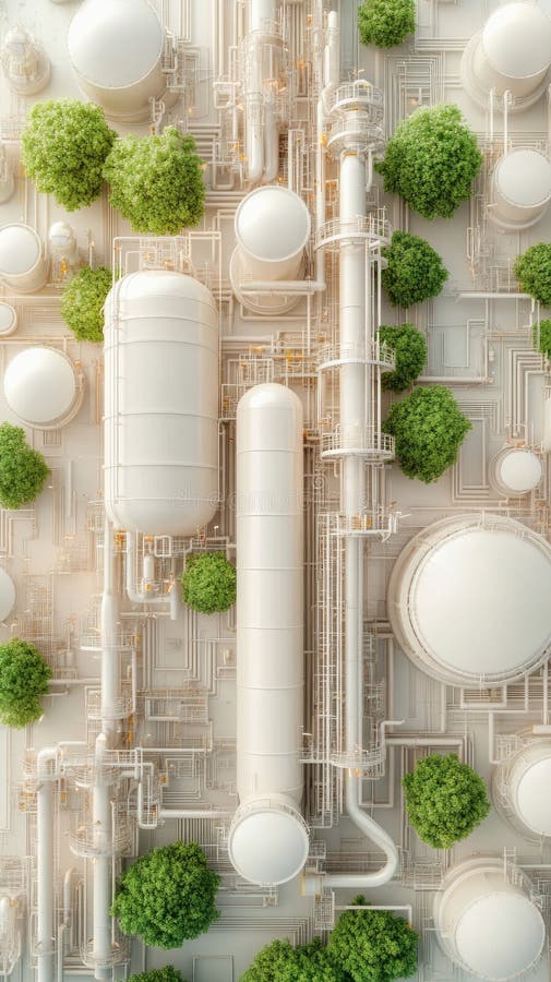 Aerial View of a Green Hydrogen Production Facility Showcasing ...