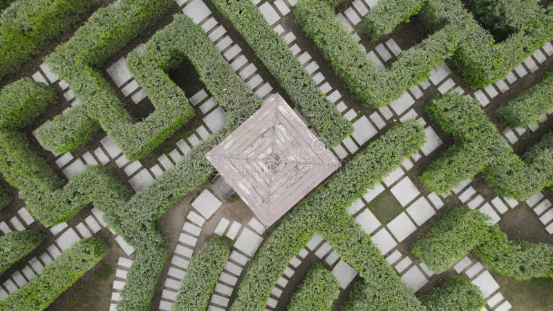 Aerial View of a Green Maze in a Park Stock Footage - Video of aerial ...