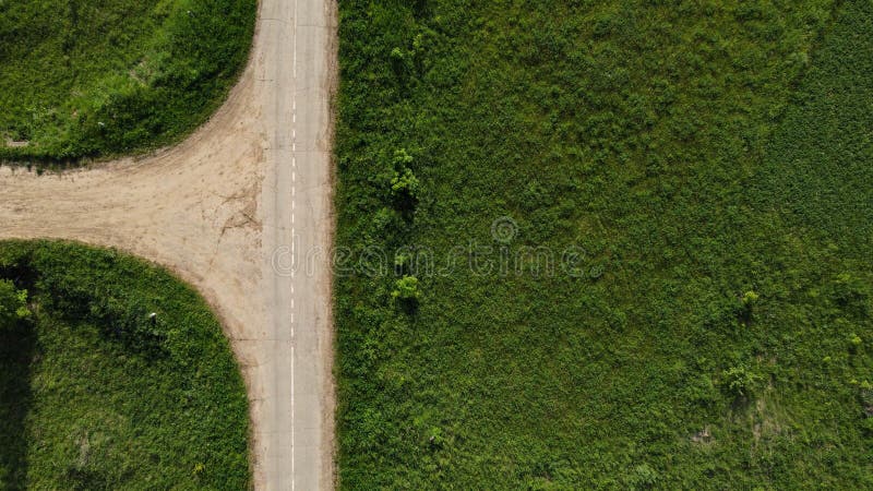 Aerial View of Green Summer Forest Road. Road from Above. Stock Photo ...
