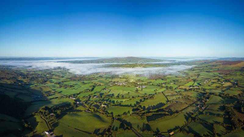 Aerial View of Greenery Fields with Dense Trees Stock Image - Image of ...