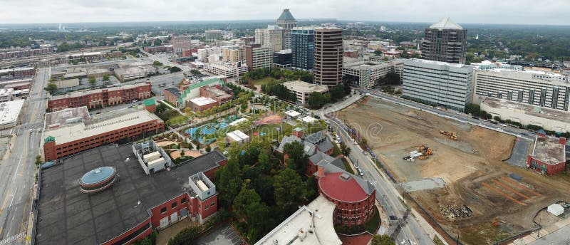 Aerial view of Greensboro stock photo. Image of urban - 101481552
