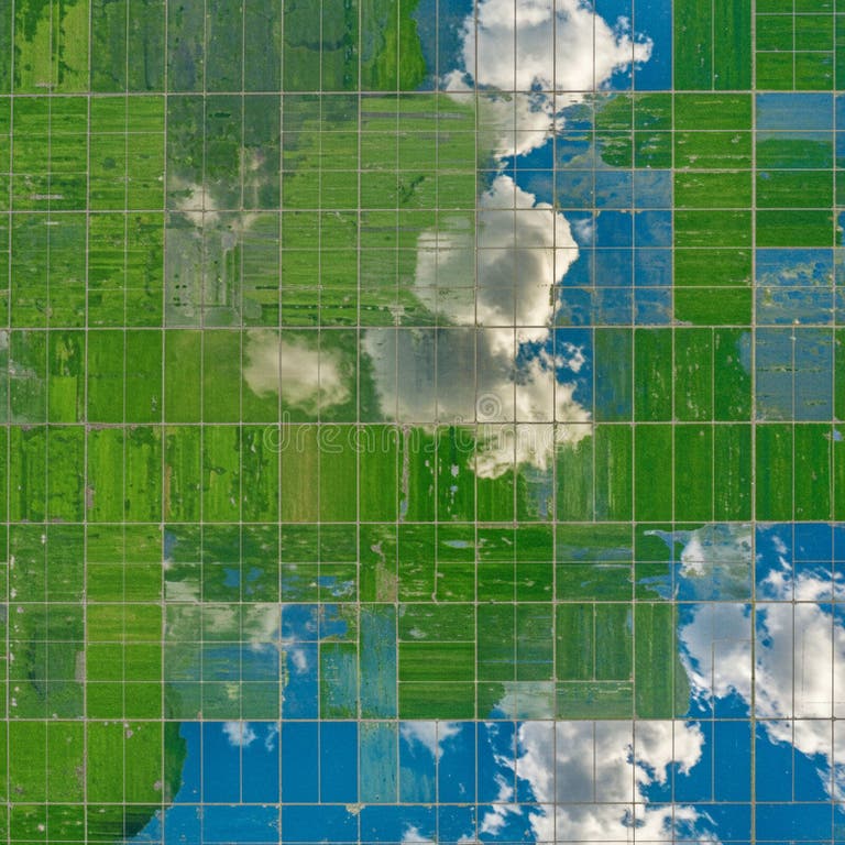 Aerial View of a Grid-like Pattern of Agricultural Fields with ...