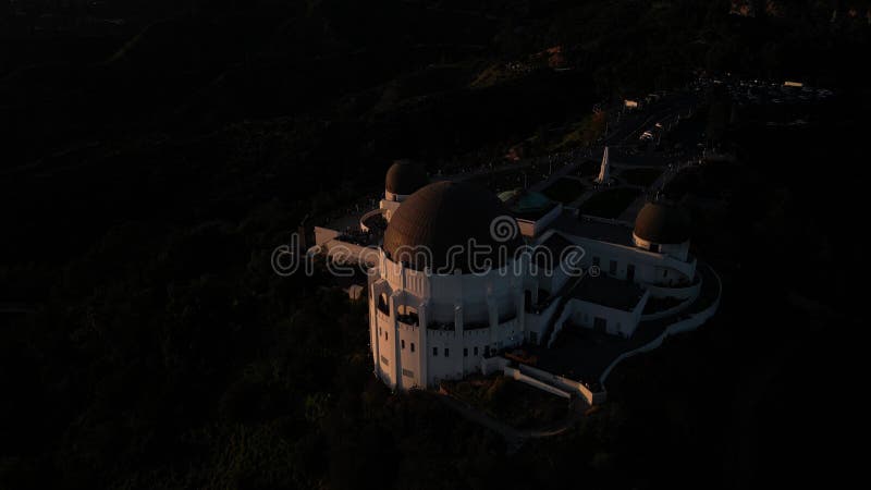 Aerial View of Griffith Observatory, Los Angeles, CA. Stock Footage ...