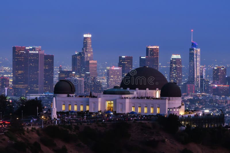 Aerial View of the Griffith Observatory during Sunset Editorial Stock ...